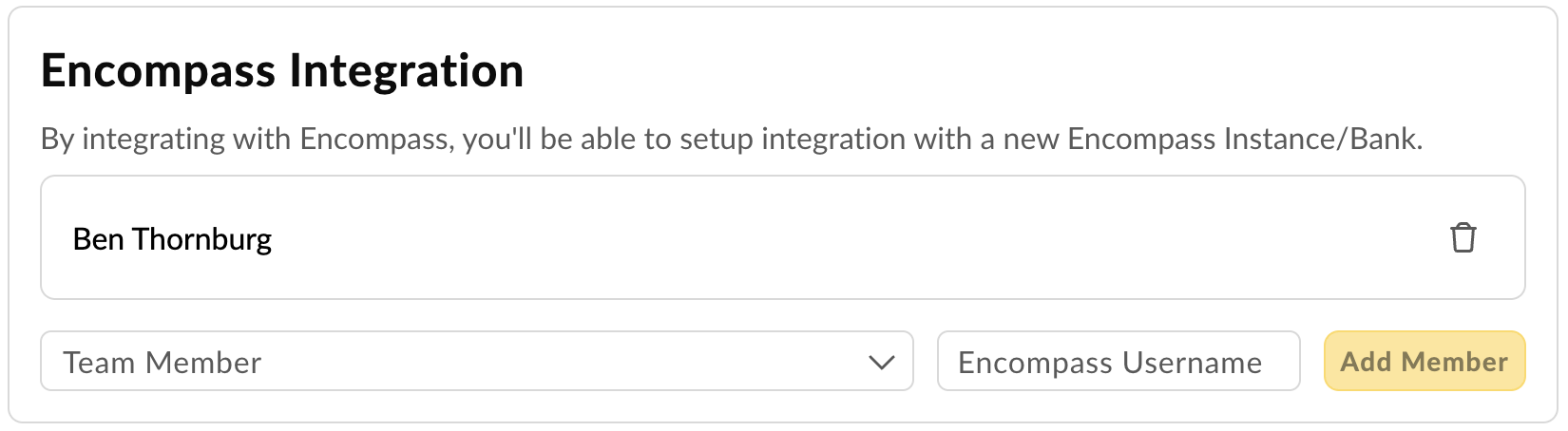 User Integration with Encompass