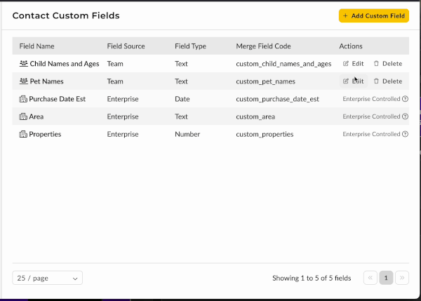 Using Custom Contact Fields