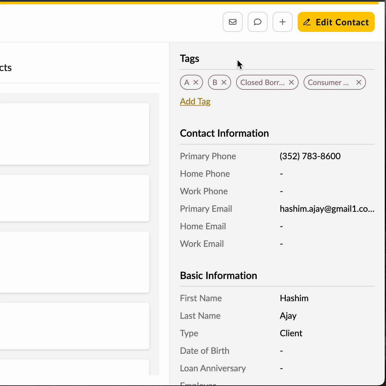 Contact Detail View – A Walkthrough