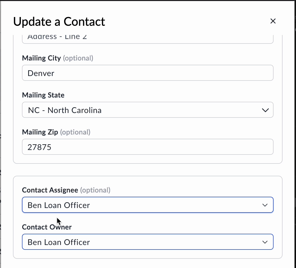 Reassign a Contact to New Owner or New Assignee