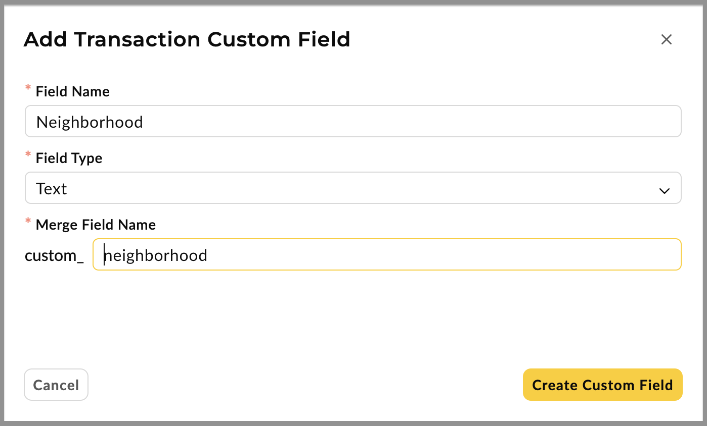 Using Custom Transaction Fields Using Custom Transaction Fields